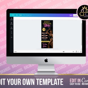 Retractable Banner Template Canva, Roll up Banner, Wax Waxing Banner ...