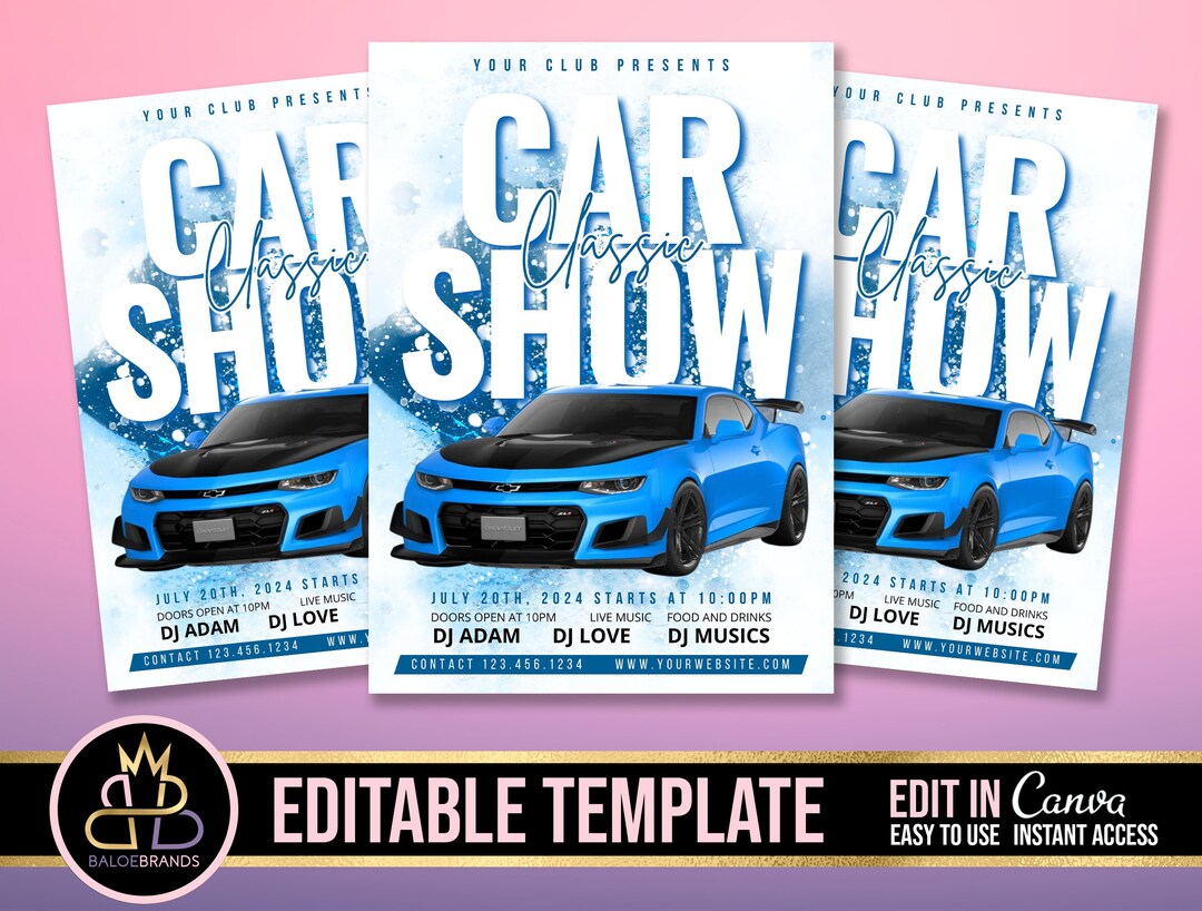 Auto Business Event, Editable Social Media Flyer, Car Show Event ...