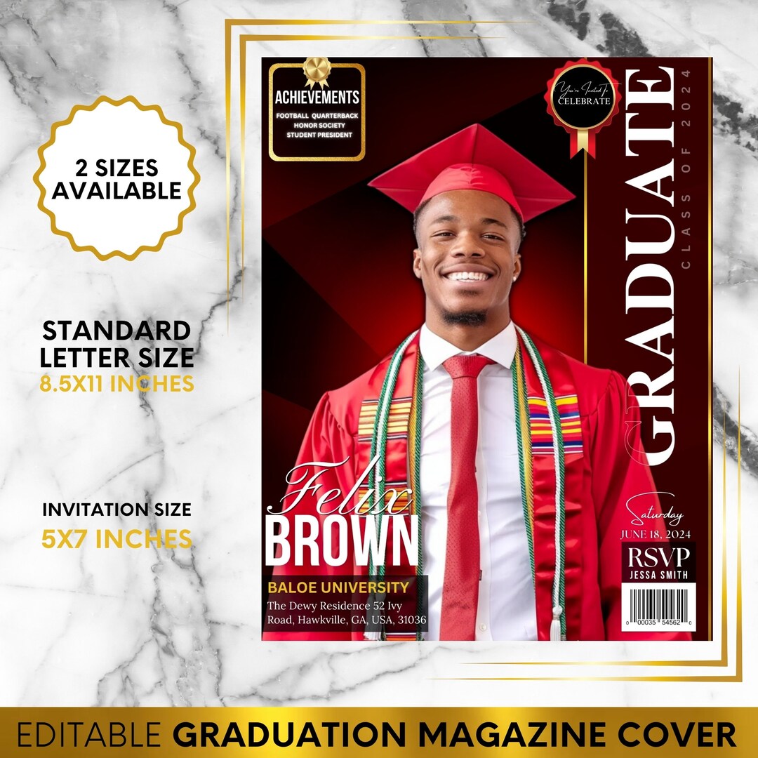 Graduation Party, Graduation Flyer, Editable Template, Graduation ...