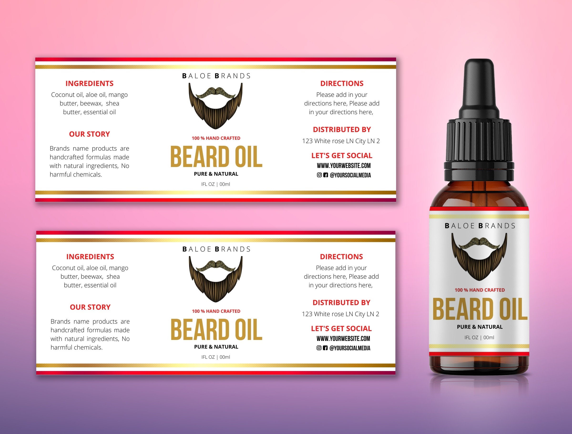 Beard Oil Label Template Dropper Bottle Label Beard Oil - Etsy Australia