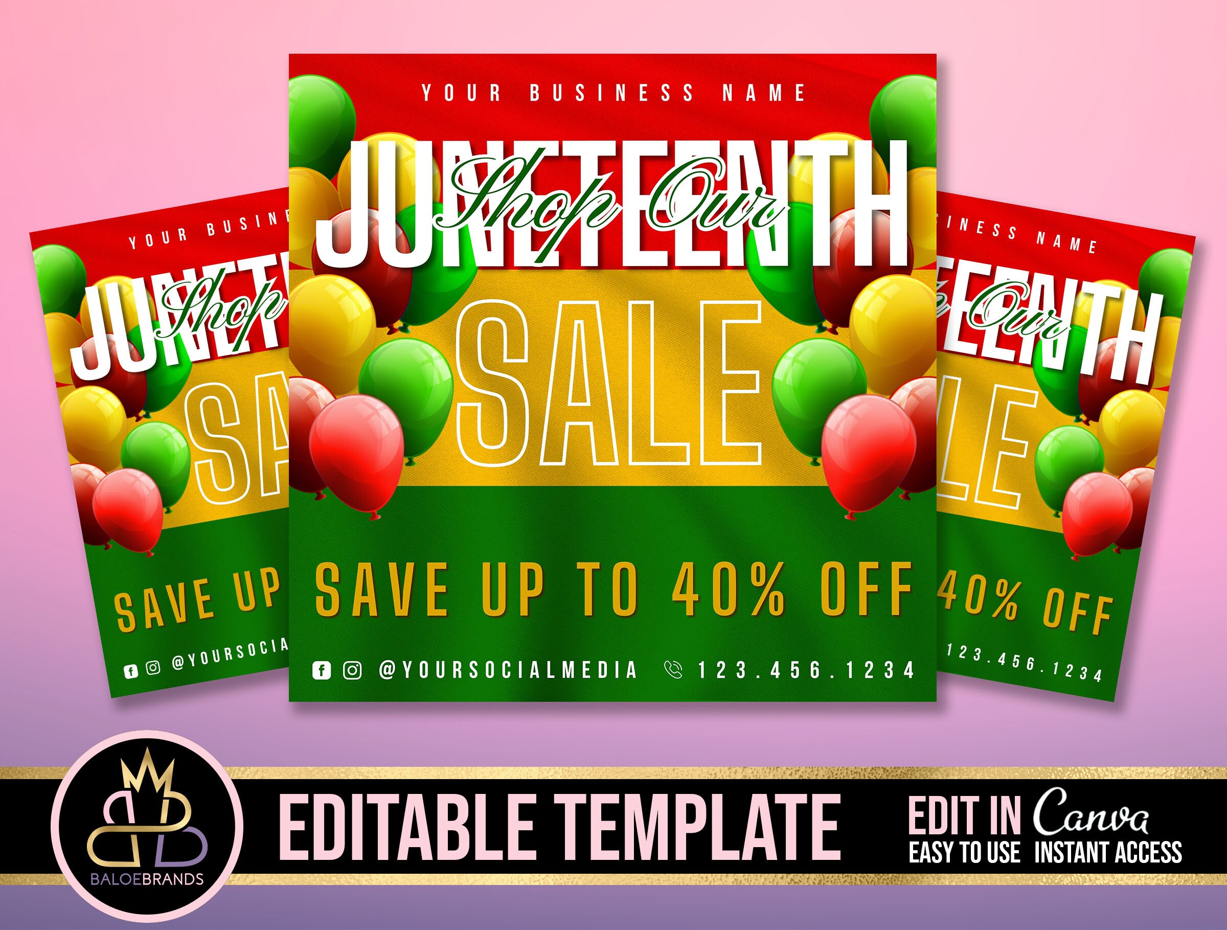 JUNETEENTH Sale Flyer Editable Template E-FLYER Template - Etsy