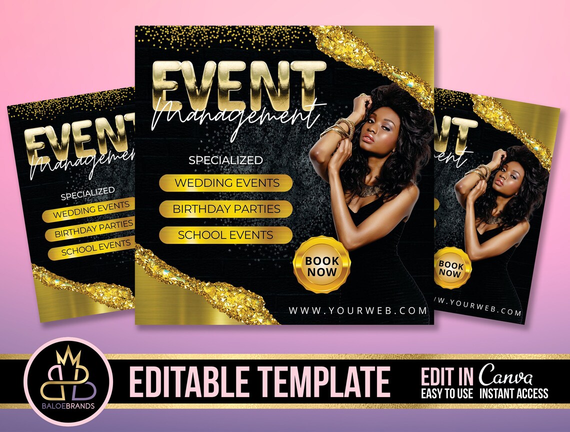 Event Management Flyer Template Canva Template DIY Social - Etsy