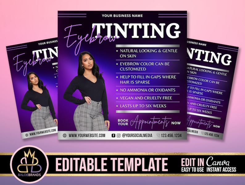 Eyebrow Threading, Editable Flyer Template, Instagram Social Media ...