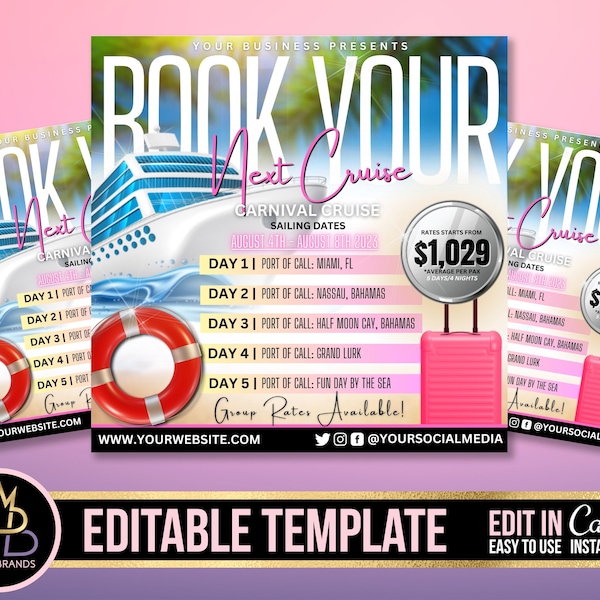Cruise Flyer Template - Etsy