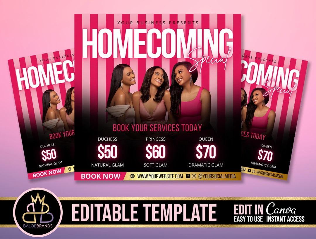 Prom Glam, Editable Social Media Flyer, Make-up Glam Prom Beauty Flyer ...