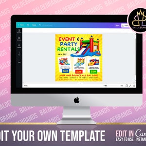 Bouncy House Flyer, Editable Social Media Flyer, Bouncy Castle Rental ...