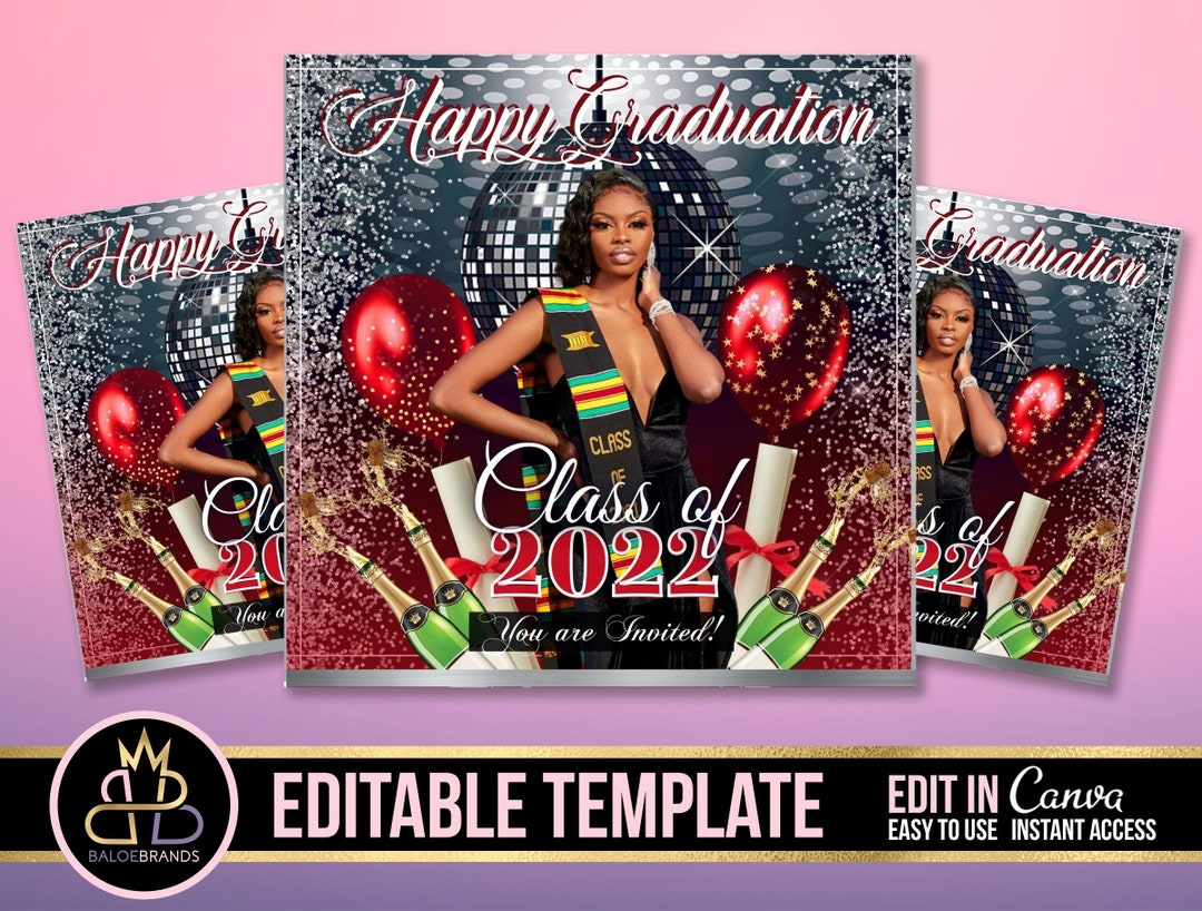 Graduation Party, Graduation Flyer, Editable Template, Graduation ...