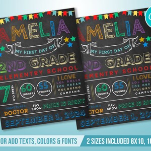 First Day of School, Chalkboard Back to School Sign, First Day or Last ...