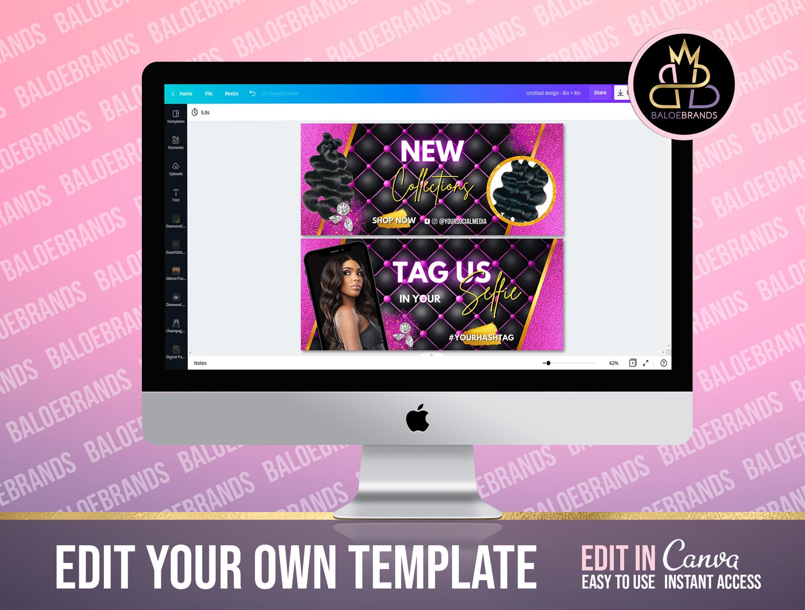 Editable Website Banner Template Web Banners Hair Bundles - Etsy