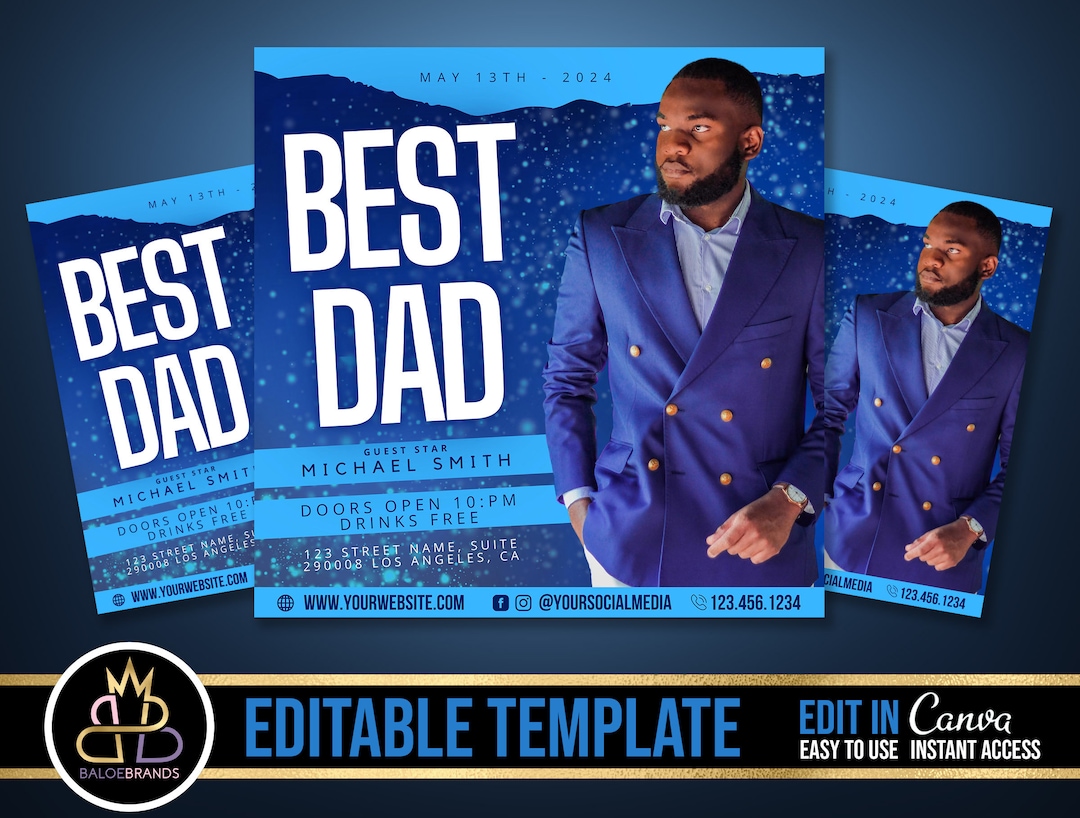 Father's Day Event Flyer, Fathers Day Editable Social Media Flyer, DIY ...