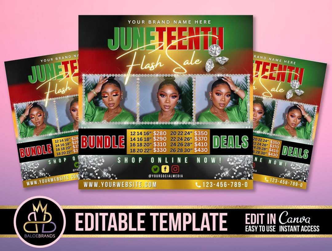 JUNETEENTH Sale Flyer, Editable Template, June Teenth Template Canva ...