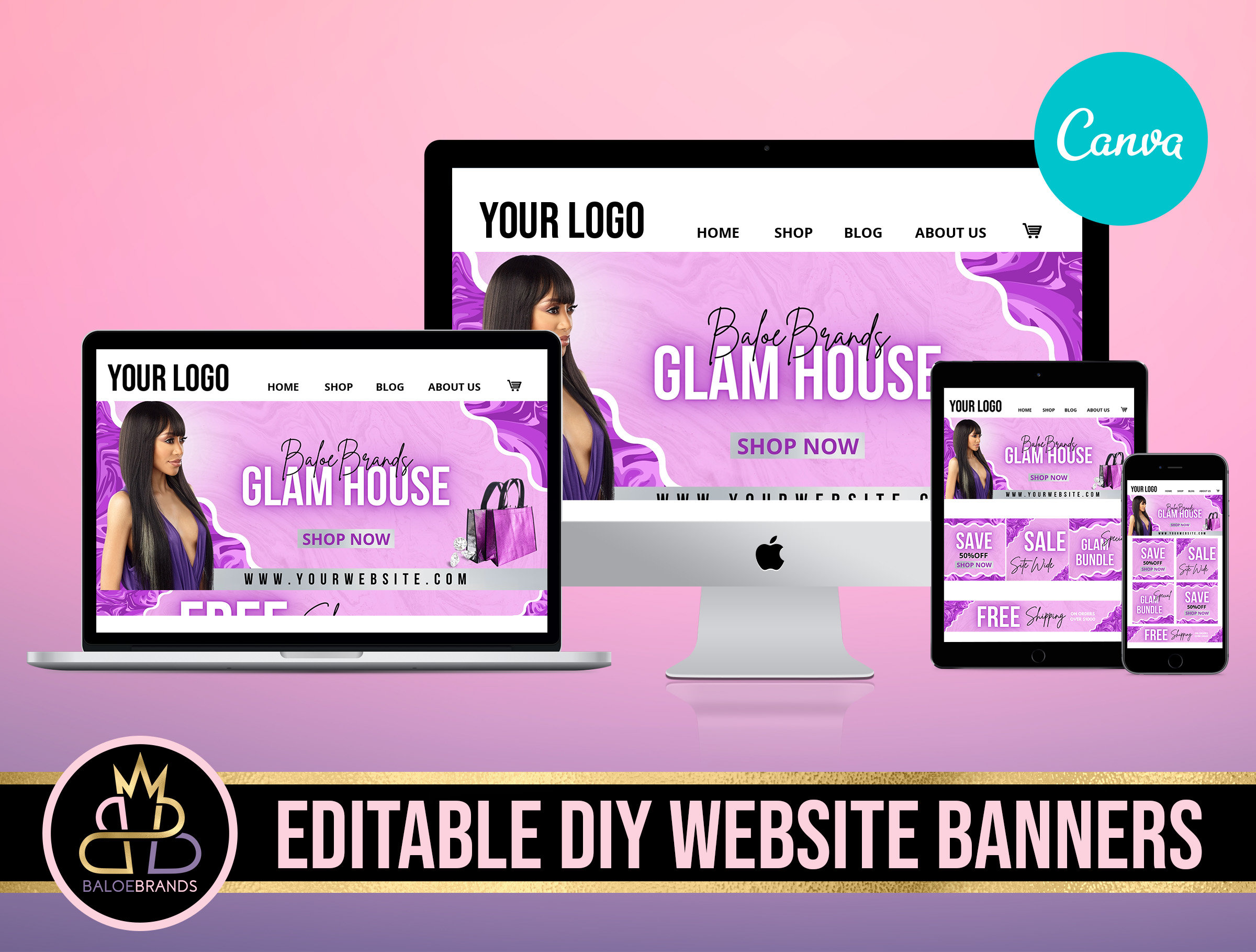 Editable Website Banner Template Web Banners Boutique - Etsy