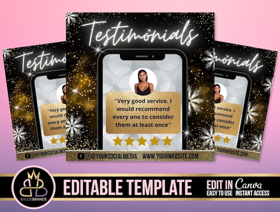 Customer Review Social Media Flyer Instagram Flyer Pink | Etsy