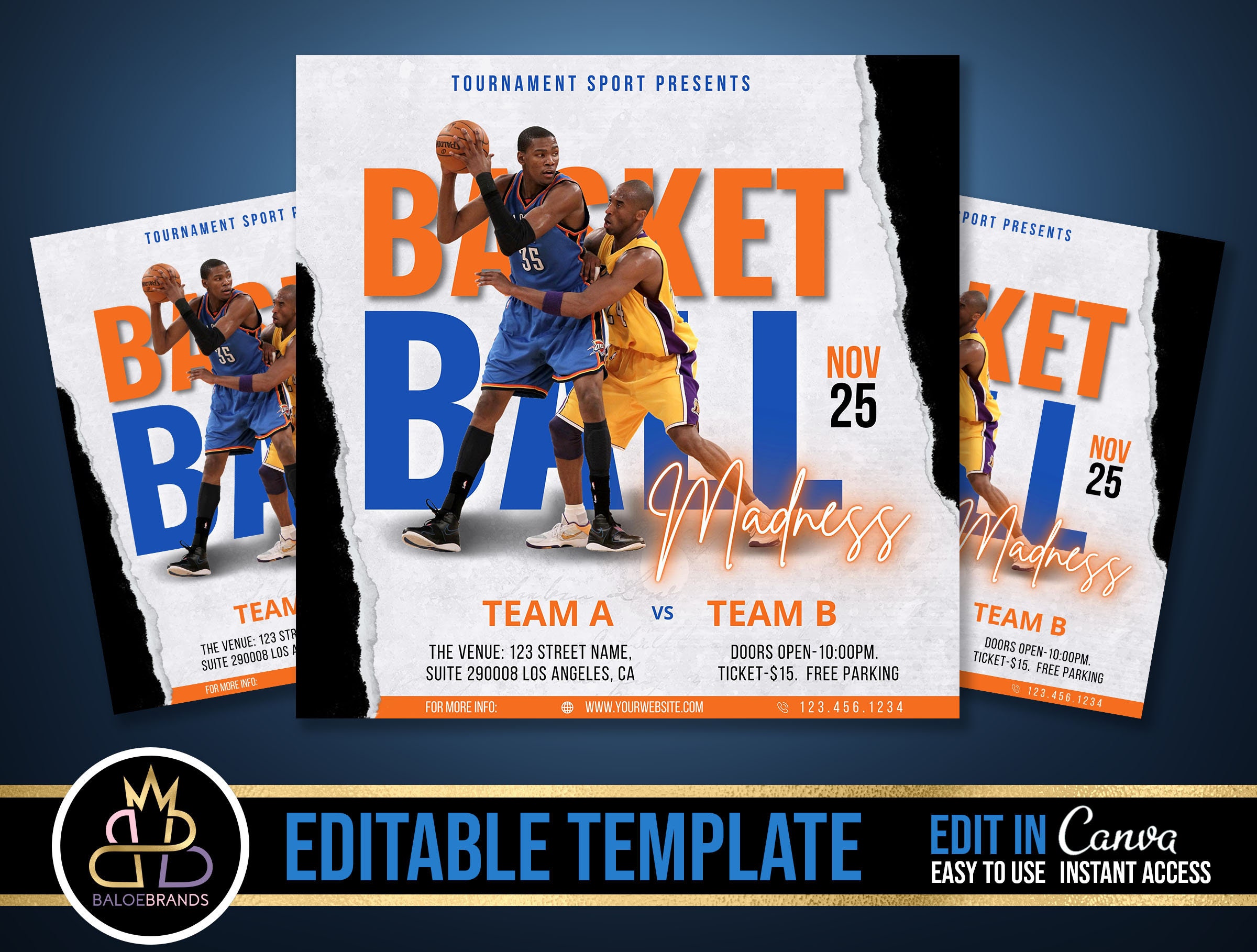 Basketball Flyer Basketball Sport Flyer Editable Canva Sport - Etsy