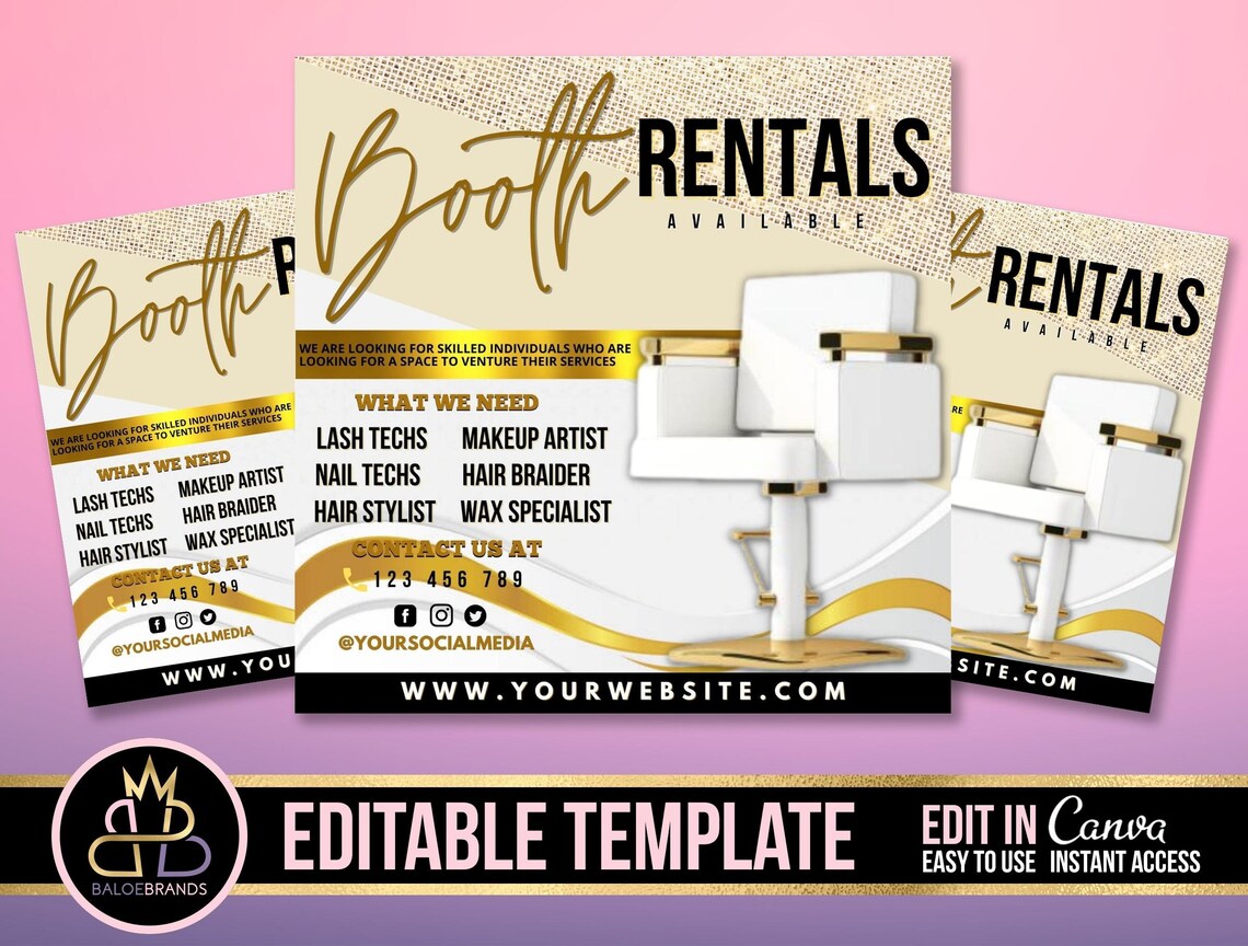 Booth Rental Flyer Canva Booth for Rent Flyer Template - Etsy