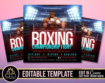 Editable Party Flyer Social Media, Boxing Night Flyer, Party Invitation ...