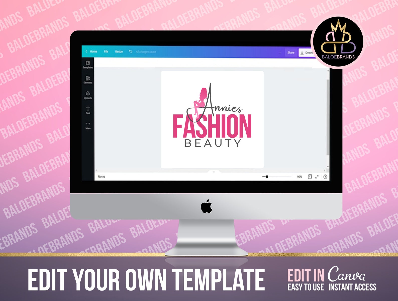 BOUTIQUE LOGO TEMPLATE Canva Template Editable Logo Canva - Etsy