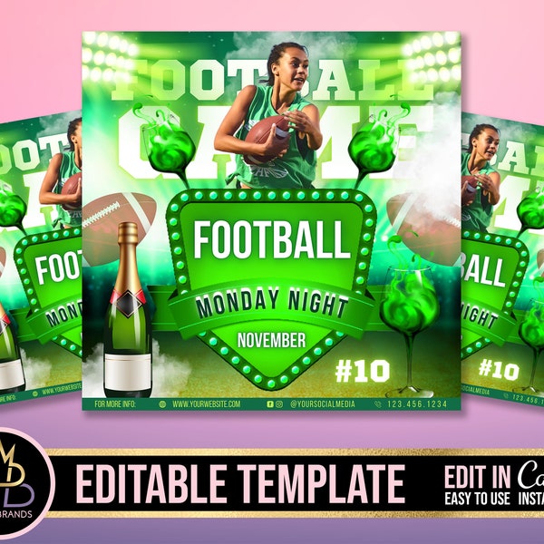 Football Template for Canva - Etsy
