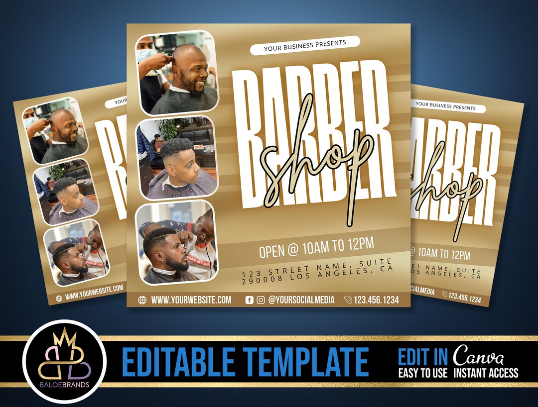 Barber Shop Template, Barber Editable Template, Hair Cut Template ...