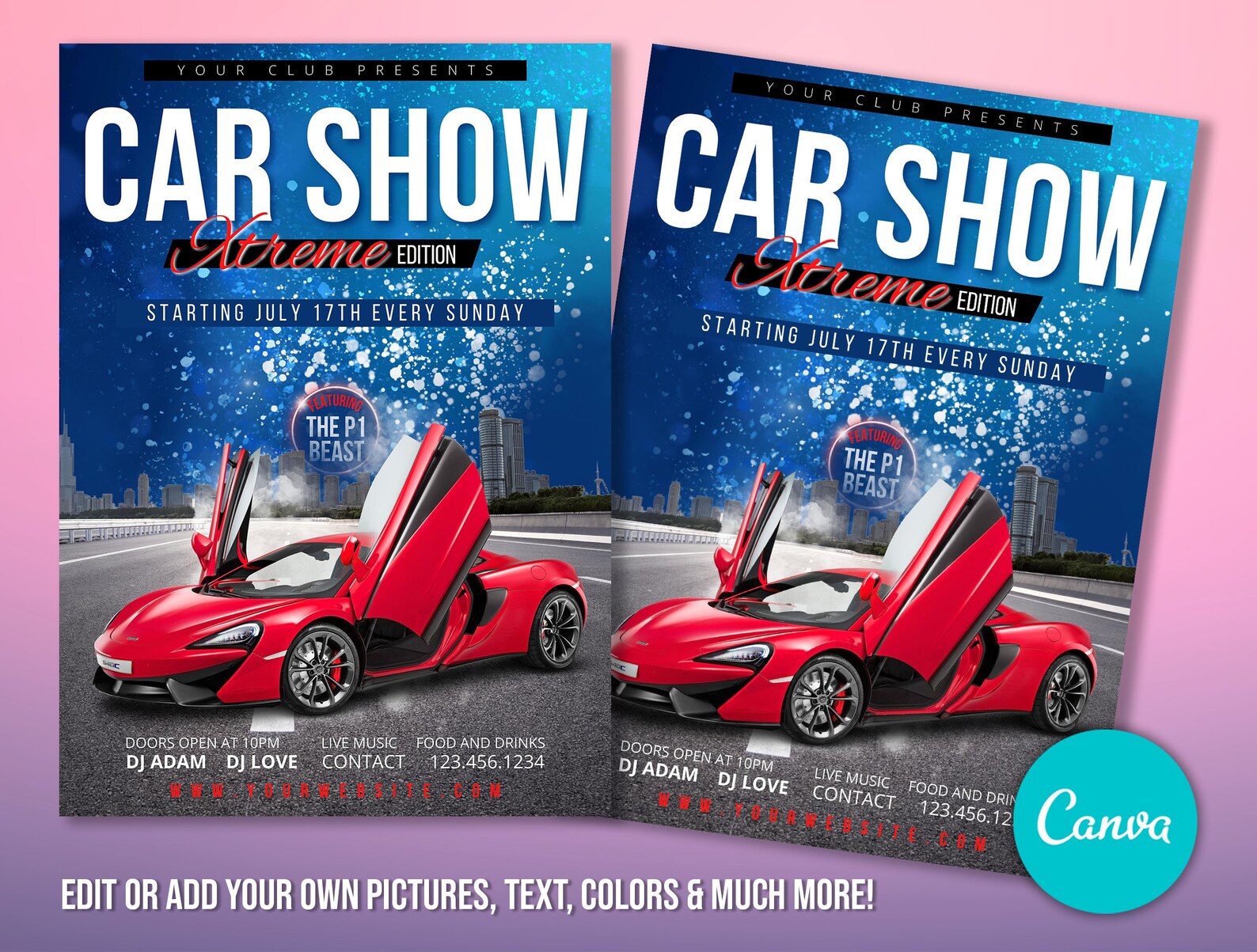 Auto Business Event Editable Social Media Flyer Car Show - Etsy