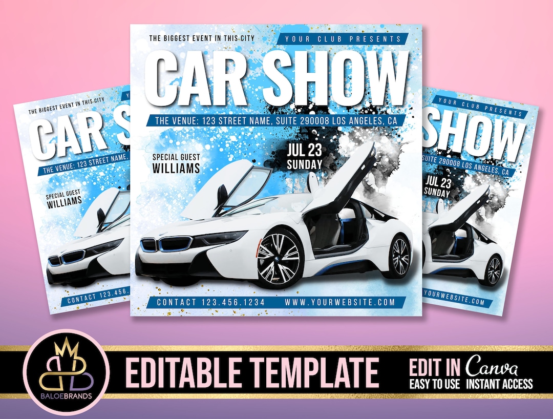 Auto Business Event, Editable Social Media Flyer, Car Show Event ...