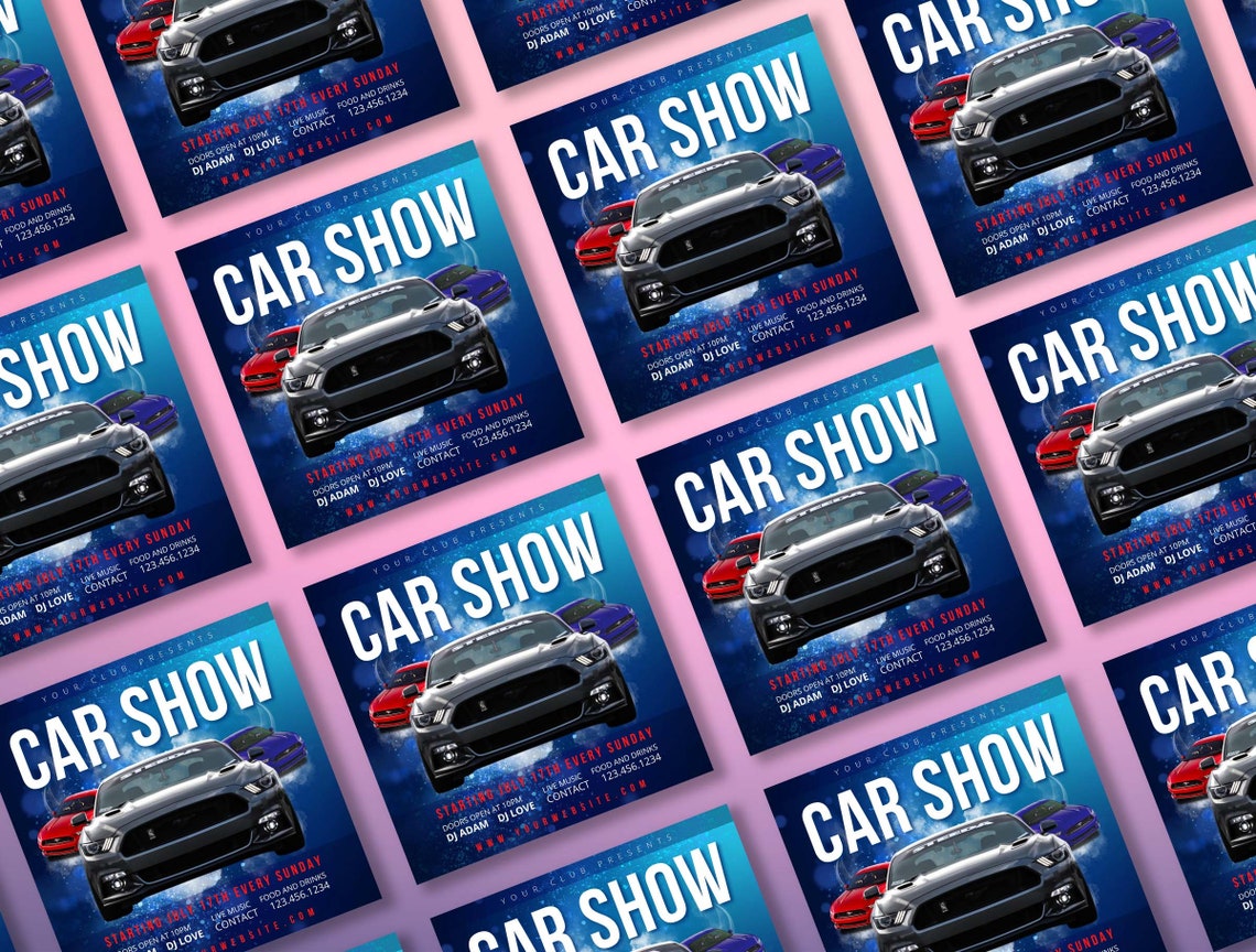 Auto Business Event Editable Social Media Flyer Car Show - Etsy