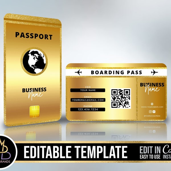 Passport Business Cards - Etsy