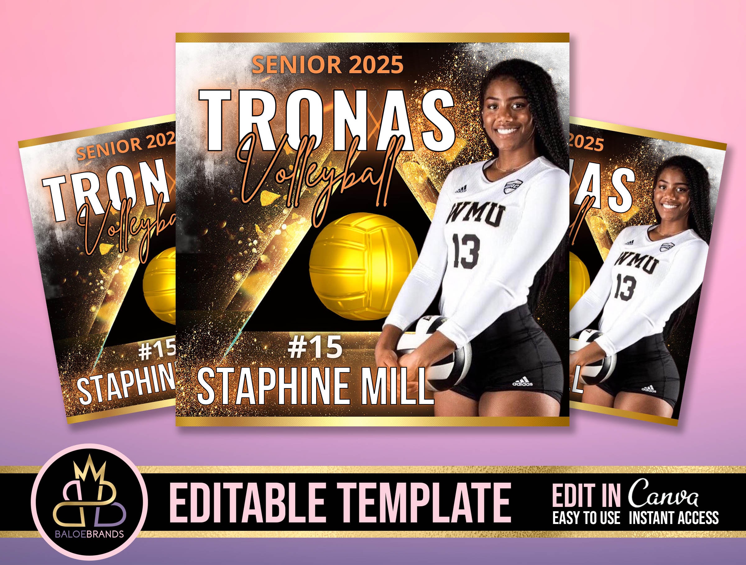 Volleyball Flyer, Volleyball Sport Flyer, Editable Canva Sport Template ...