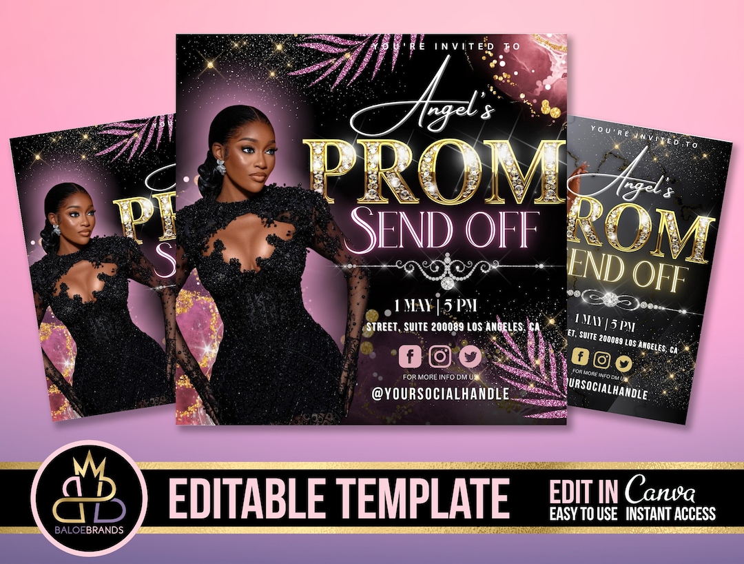 Prom Invitation, Prom Flyer Invite, Graduation Prom, Class of 2022 ...