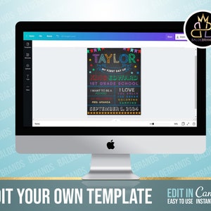 First Day of School, Chalkboard Back to School Sign, First Day or Last ...