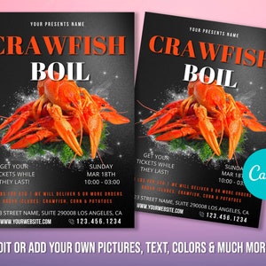 Crawfish Boil, Crawfish Boil Flyer, Crawfish Boil Invitation, Editable ...