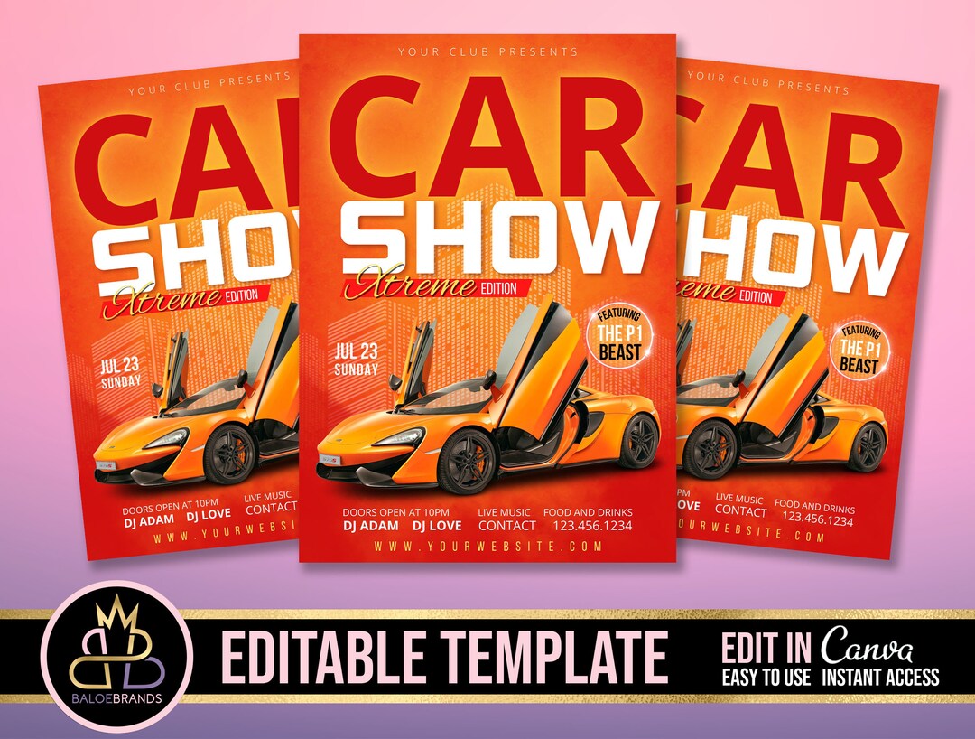 Auto Business Event, Editable Social Media Flyer, Car Show Event ...