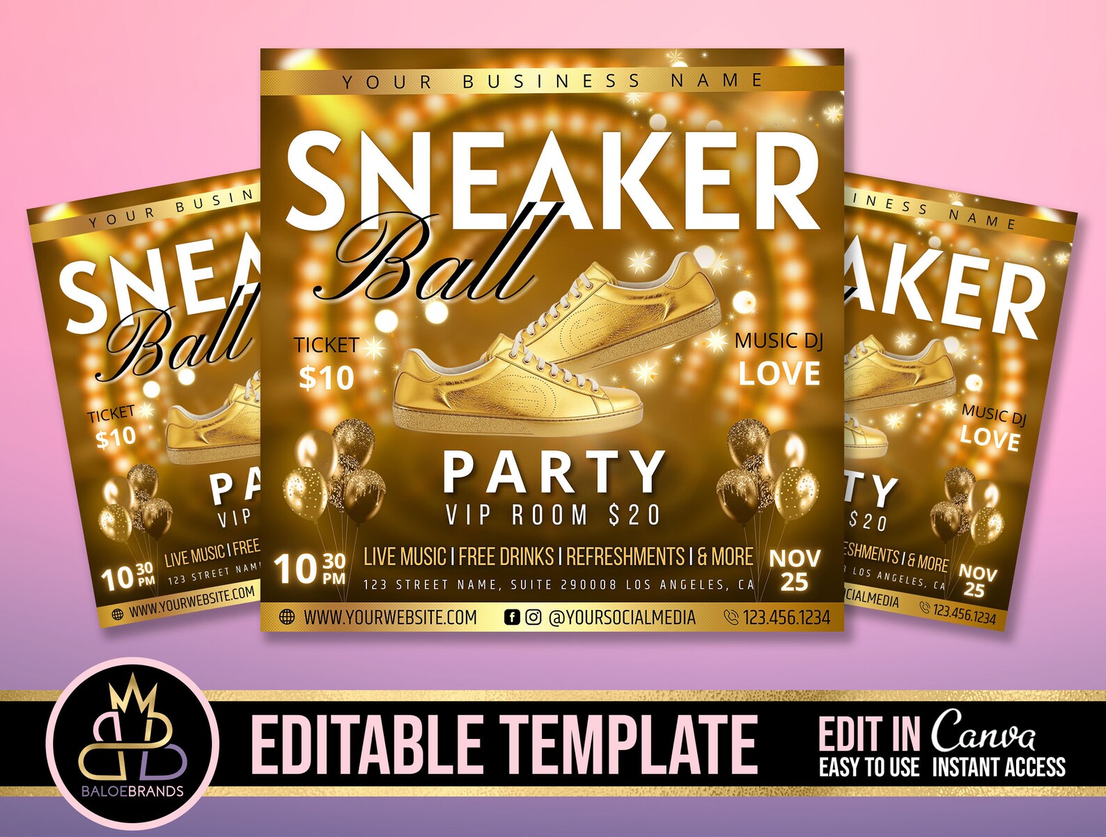 Editable Sneaker Ball Party, Sneaker Ball Invite, Sneaker Ball ...