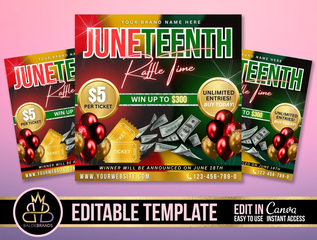 JUNETEENTH Sale Flyer, Editable Template, June Teenth Template Canva ...