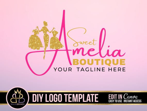 BOUTIQUE LOGO TEMPLATE Canva Template Editable Logo Canva | Etsy