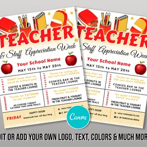 Teacher Appreciation Week, Teacher Staff Appreciation Template ...