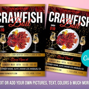 Crawfish Boil, Crawfish Boil Flyer, Crawfish Boil Invitation, Editable ...