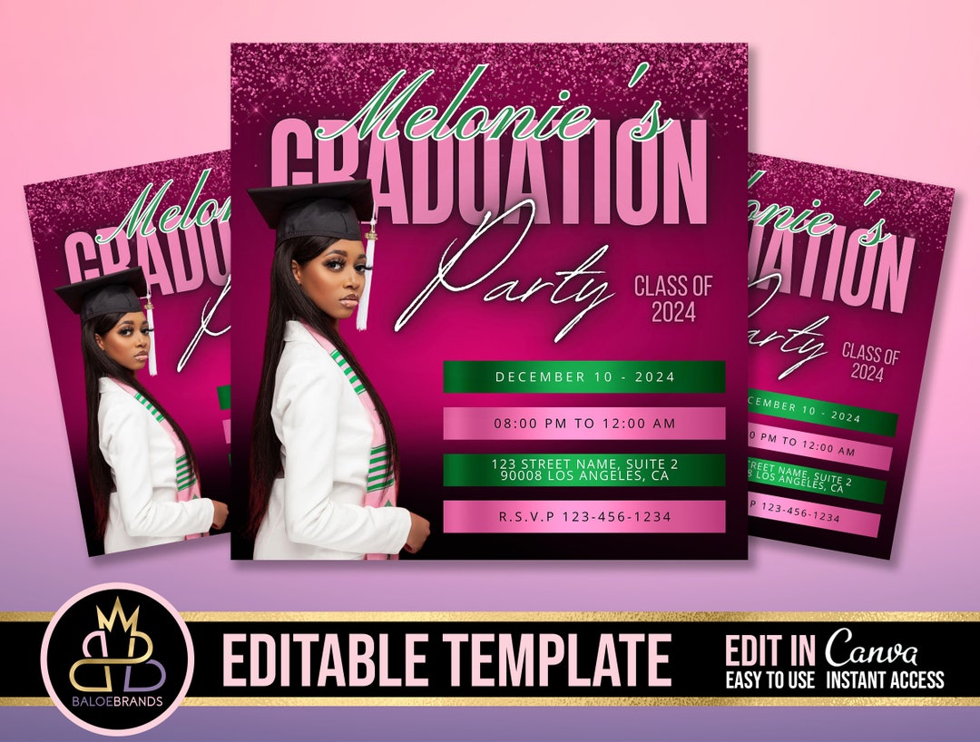 Graduation Party, Graduation Flyer, Editable Template, Graduation ...