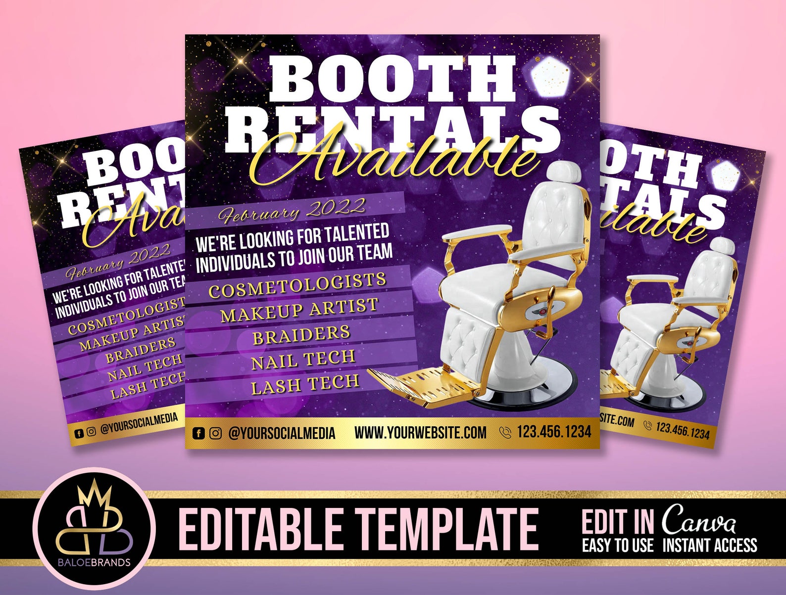 Booth Rental Flyer, Canva Booth for Rent Flyer Template, Editable Canva ...