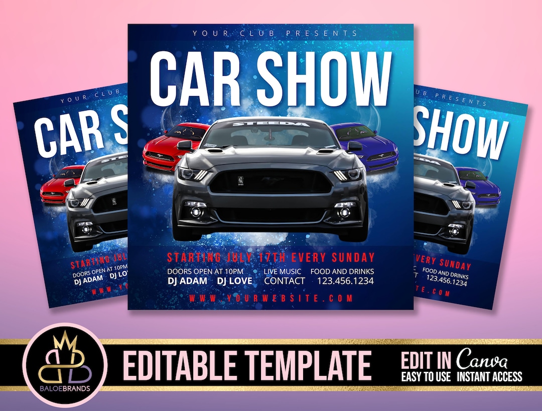 Auto Business Event, Editable Social Media Flyer, Car Show Event ...