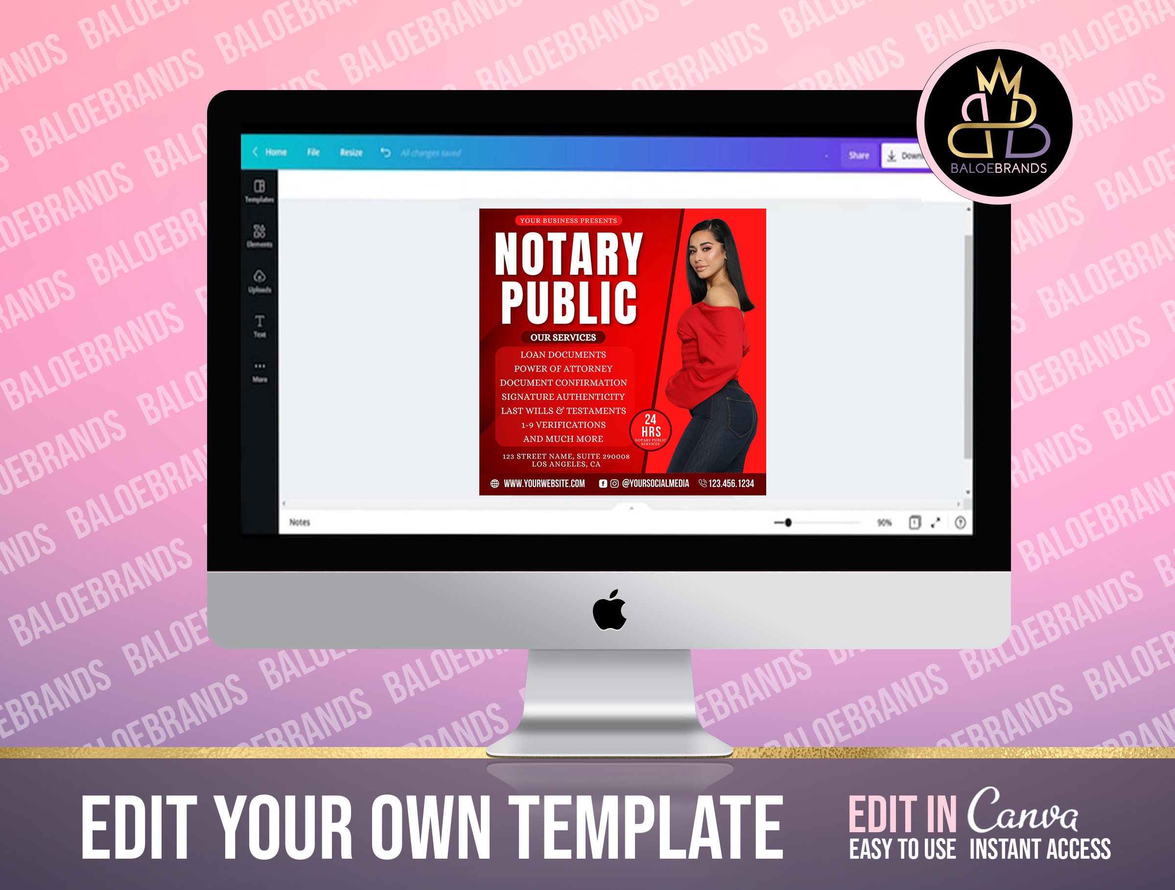Notary Public Service Flyer Template Notary Social Media - Etsy