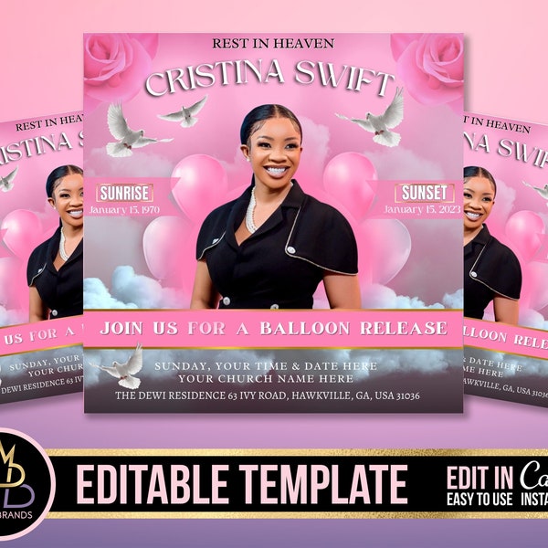 Balloon Release Memorial Invitation - Etsy