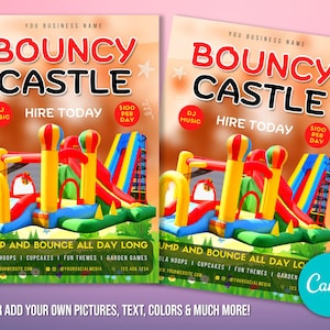 Bouncy House Flyer, Editable Social Media Flyer, Bouncy Castle Rental ...