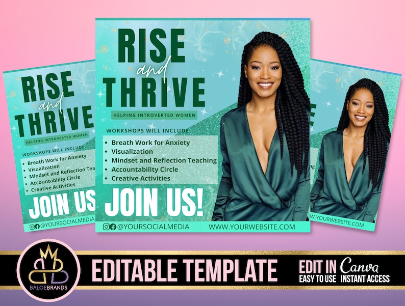 Rise and Thrive Flyer Workshop Flyer Therapy Flyer - Etsy