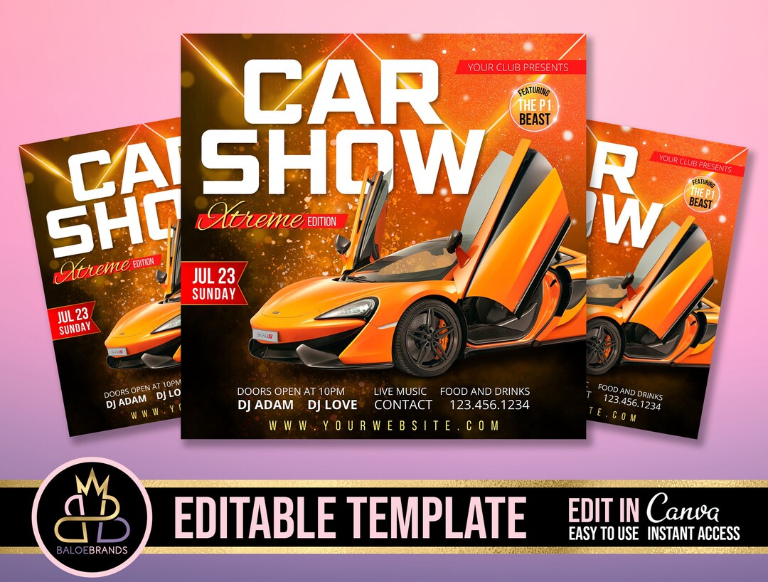 Auto Business Event, Editable Social Media Flyer, Car Show Event ...