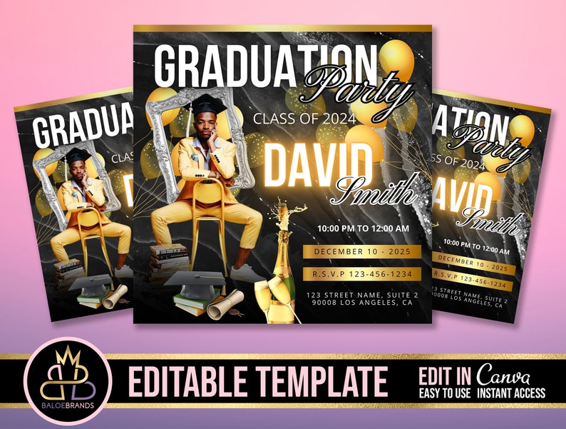 Graduation Party Graduation Flyer Editable Template - Etsy