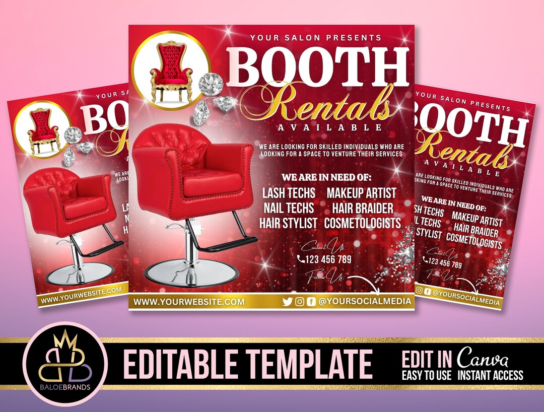 Booth Rental Flyer, Canva Booth for Rent Flyer Template, Editable Canva ...