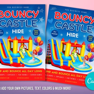 Bouncy House Flyer, Editable Social Media Flyer, Bouncy Castle Rental ...