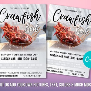Crawfish Boil, Crawfish Boil Flyer, Crawfish Boil Invitation, Editable ...