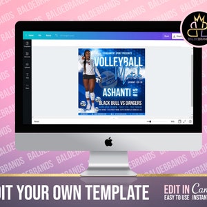 Volleyball Flyer, Volleyball Sport Flyer, Editable Canva Sport Template ...